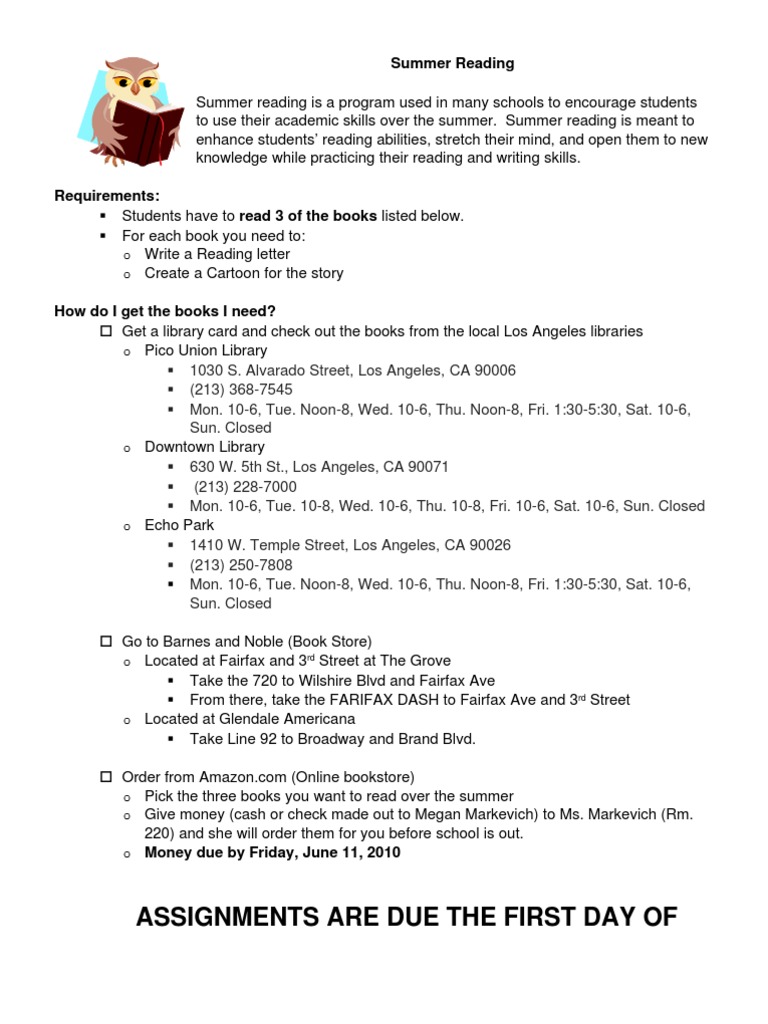 Summer Reading 2 | PDF