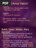 Rizal-El Amor Patrio | PDF