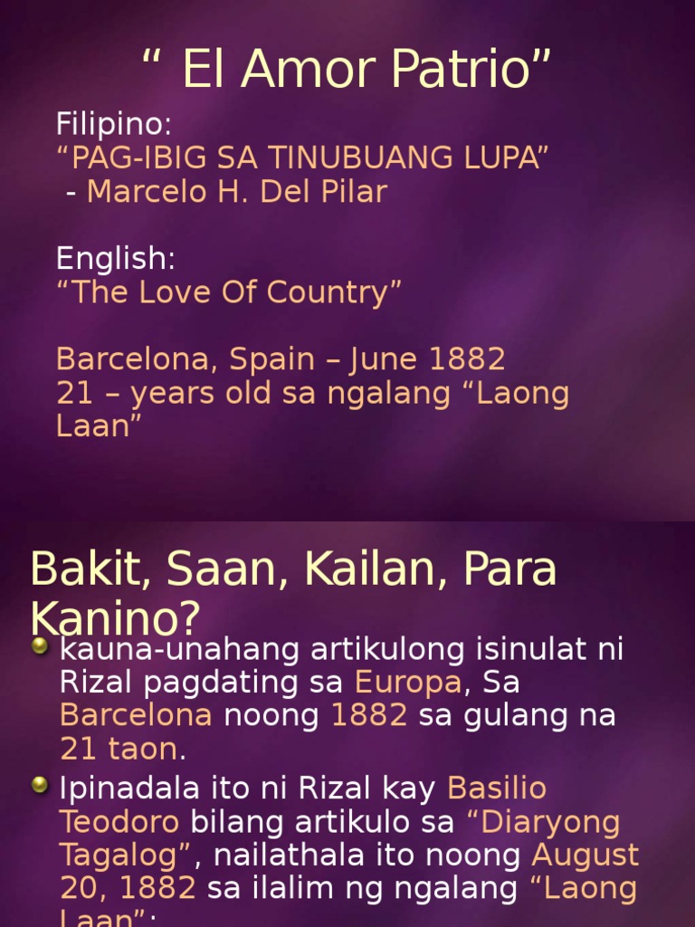 El Amor Patrio | PDF