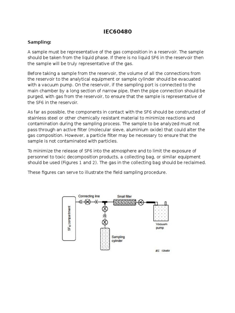 SF6 Gas Sampling Procedure | PDF | Gases | Chemistry