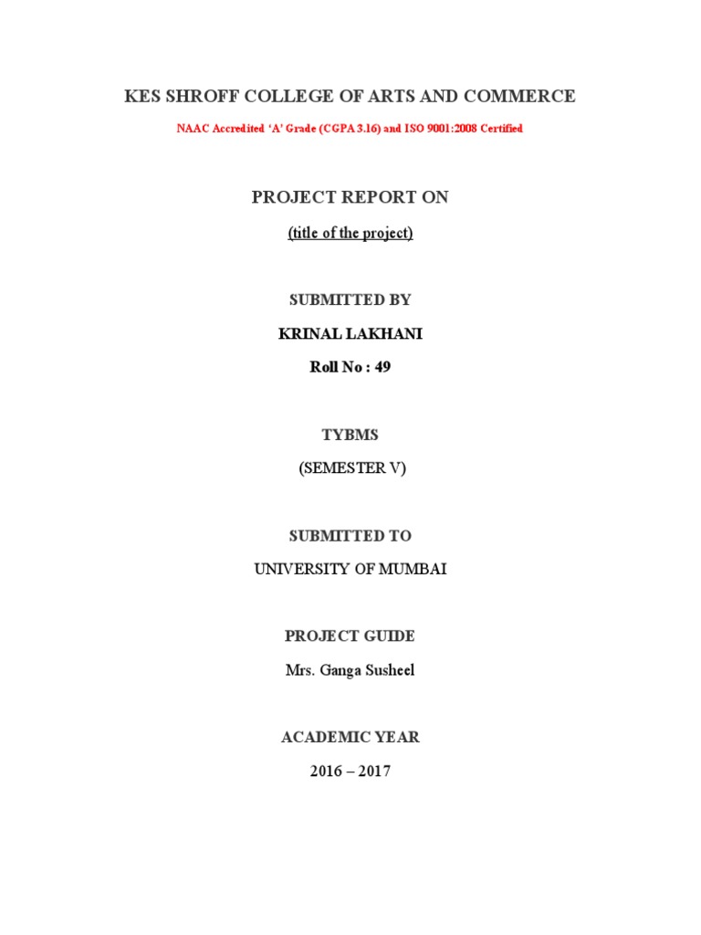 Final Format of Covering Page | PDF | Career & Growth | Business