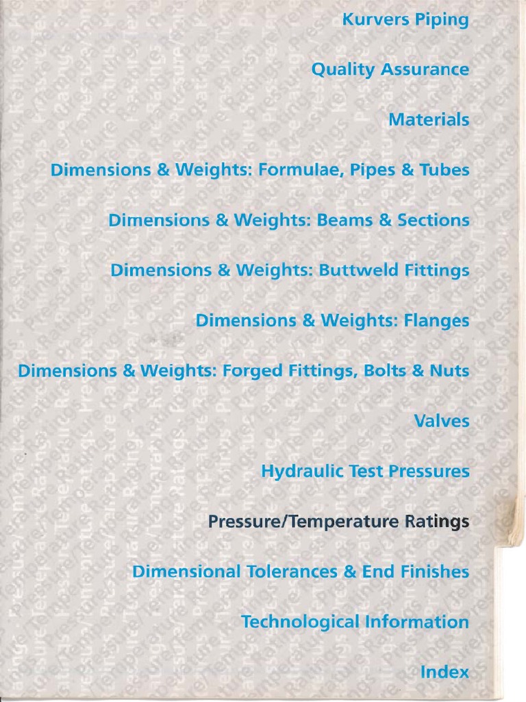 Pressure & Temperature Ratings | PDF