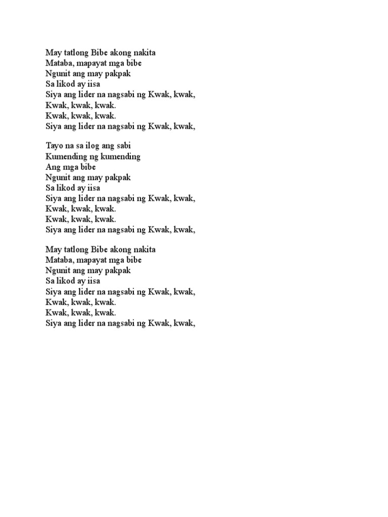 May Tatlong Bibe | PDF