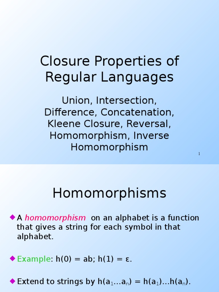 Closure Properties of Regular Languages | PDF | Discrete Mathematics ...