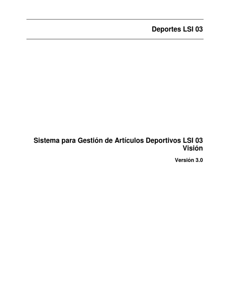 Documento Vision Proyecto de Software | PDF | Logística | Recursos humanos