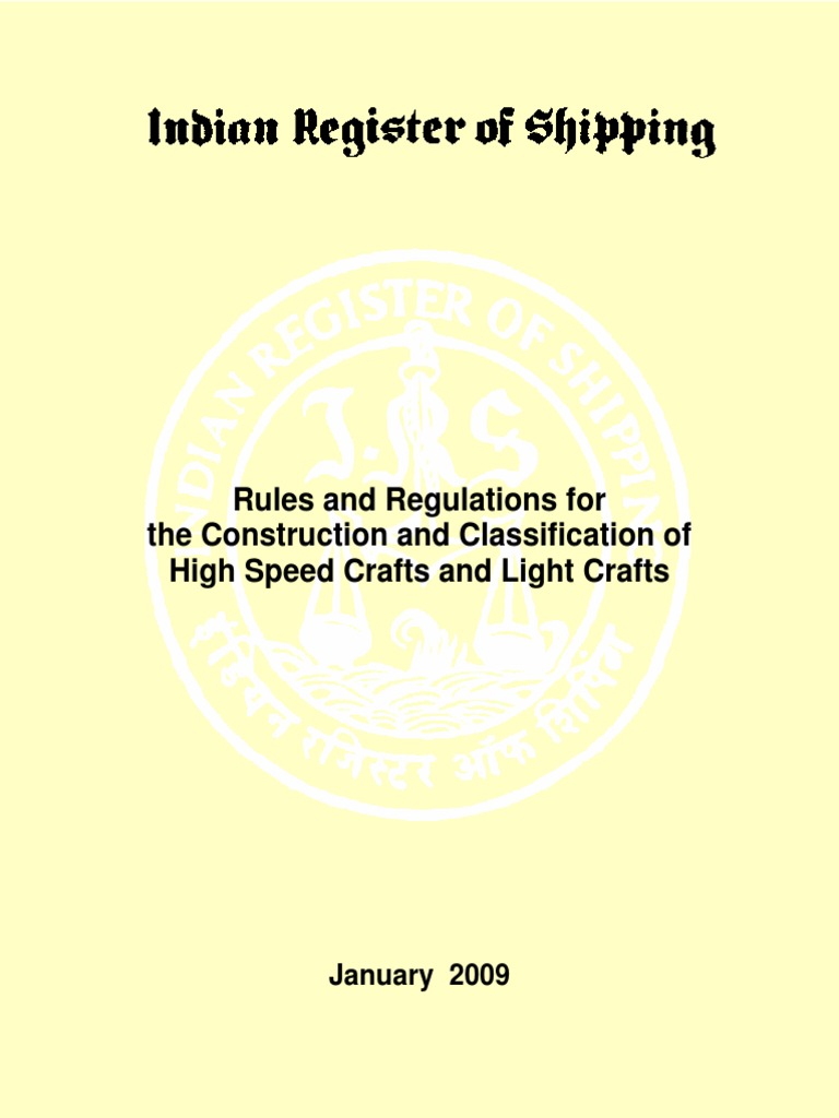 Rules and Regulations For The Construction and Classification of High ...
