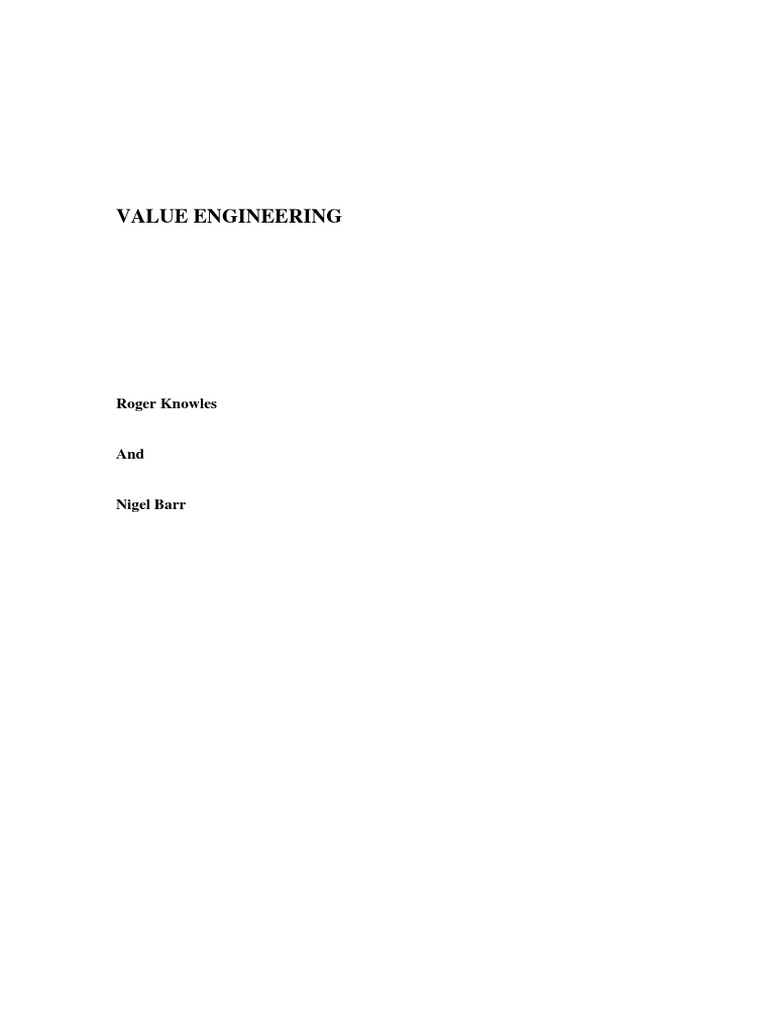 Value Engineering PDF | PDF | Project Management | Evaluation