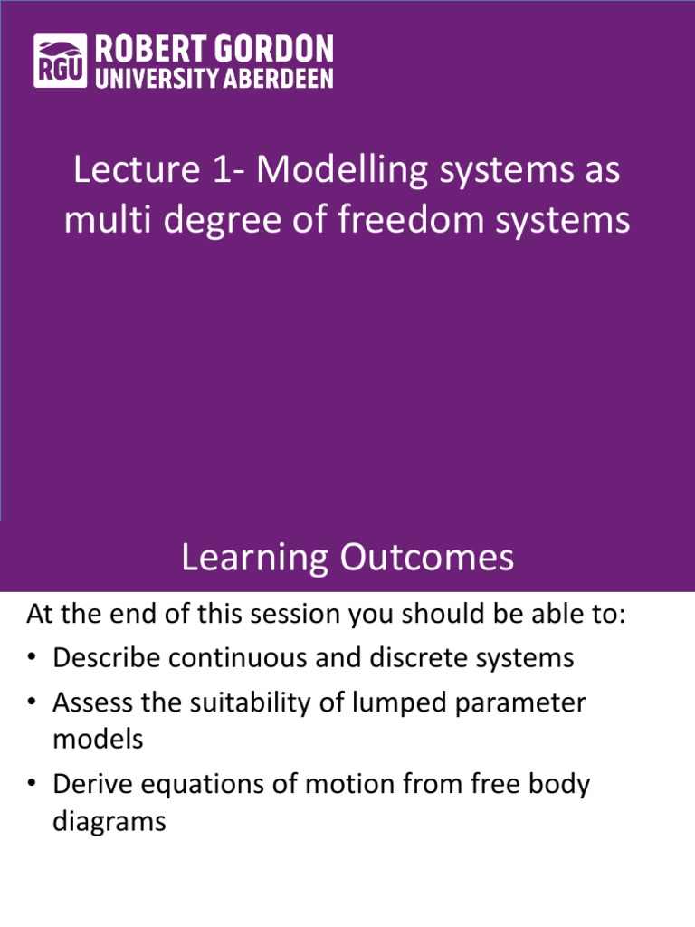 Lecture 1-Multi Degree of Freedom Systems | PDF | Physics | Mechanical ...