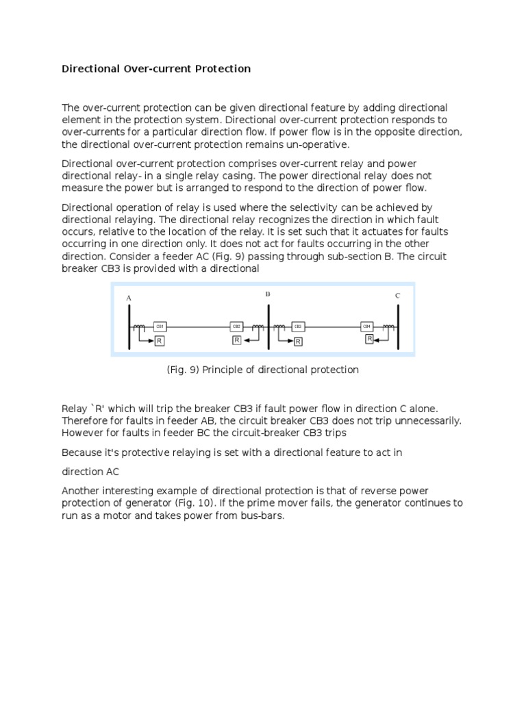 Directional Over Current | PDF | Relay | Power Engineering