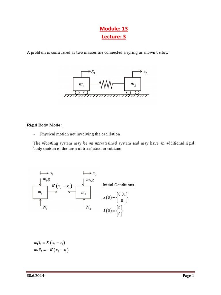 Module: 13 Lecture: 3: Rigid Body Mode | PDF