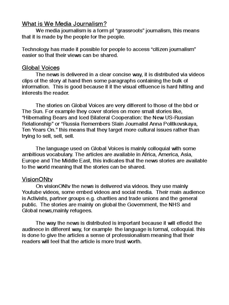 Understanding We Media Journalism | PDF | Politics | Social Science