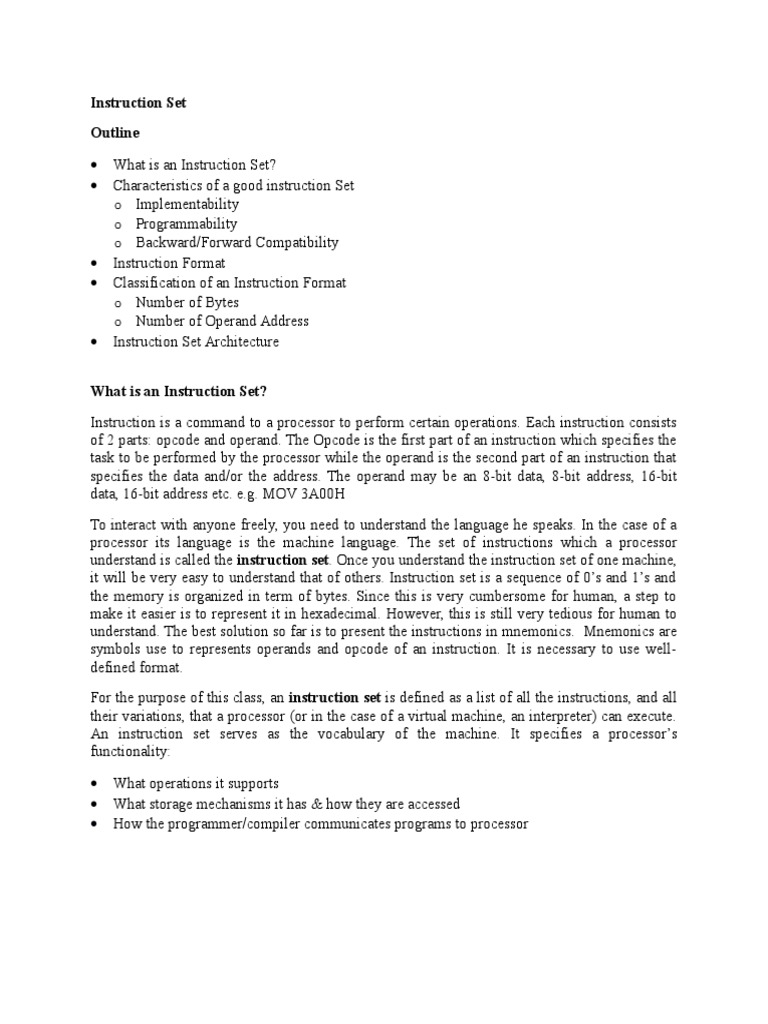 Instruction Set 8085 Pdf Instruction Set Assembly Language 