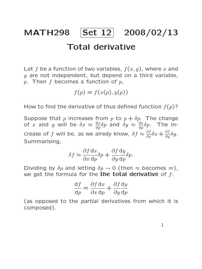 Total Derivative | PDF | Derivative | Teaching Mathematics