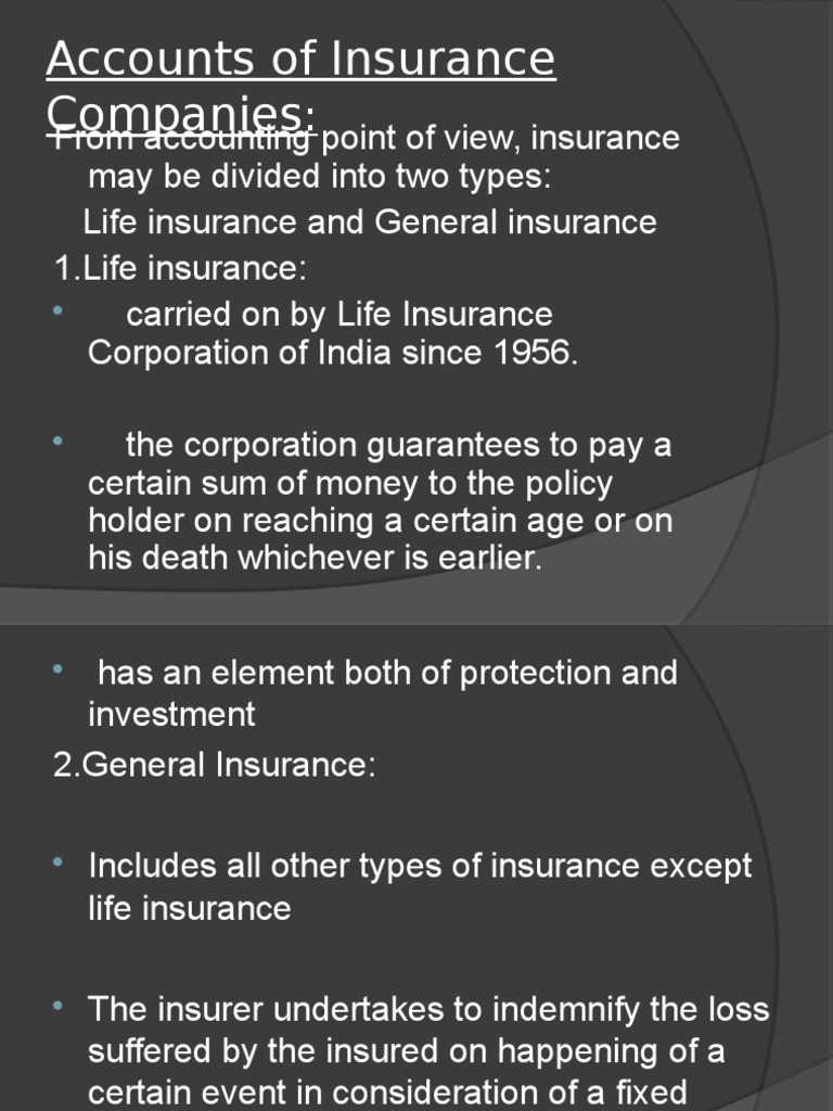 Accounting Practices in Insurance Companies | PDF | Life Insurance ...