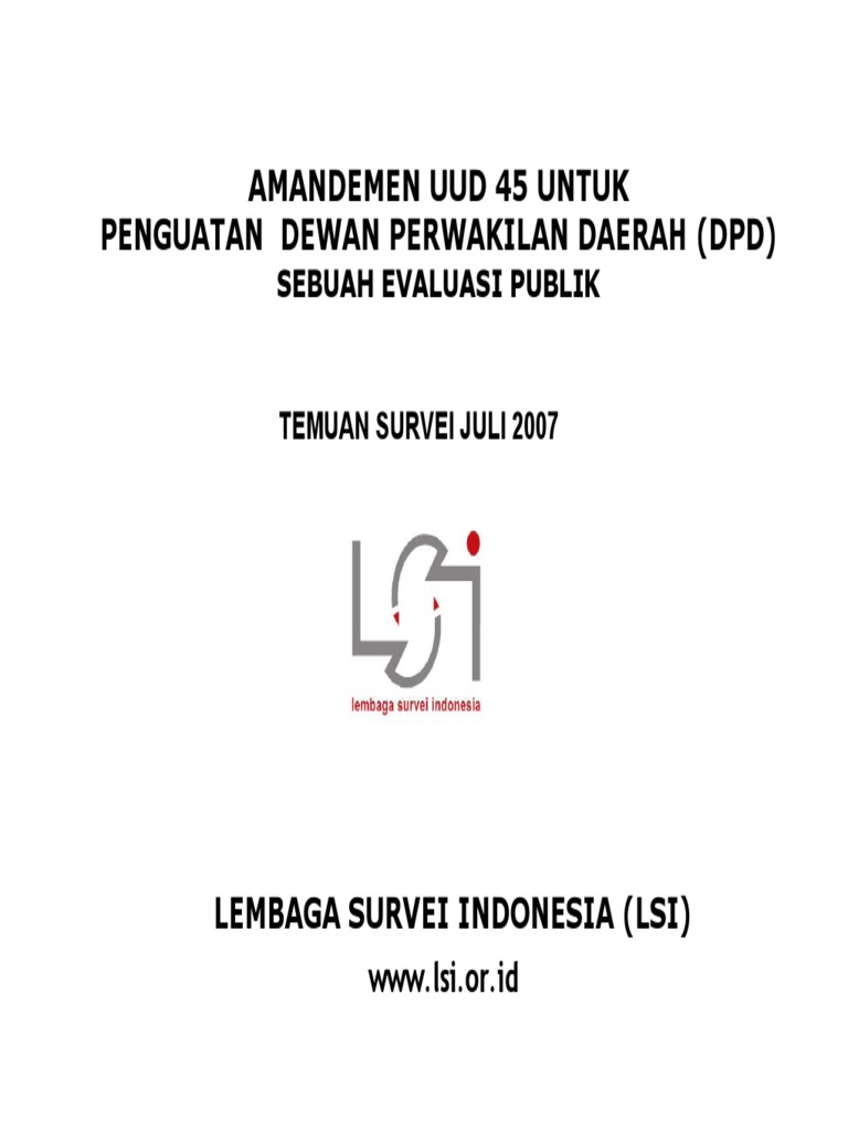 Amandemen UUD 45 Untuk Penguatan Wewenang DPD PDF | PDF