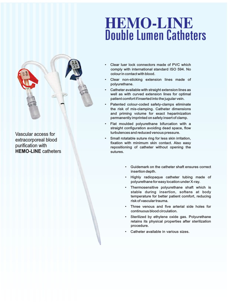 HEMO-LINE Catheters for Surgeons | PDF | Hemodialysis | Catheter