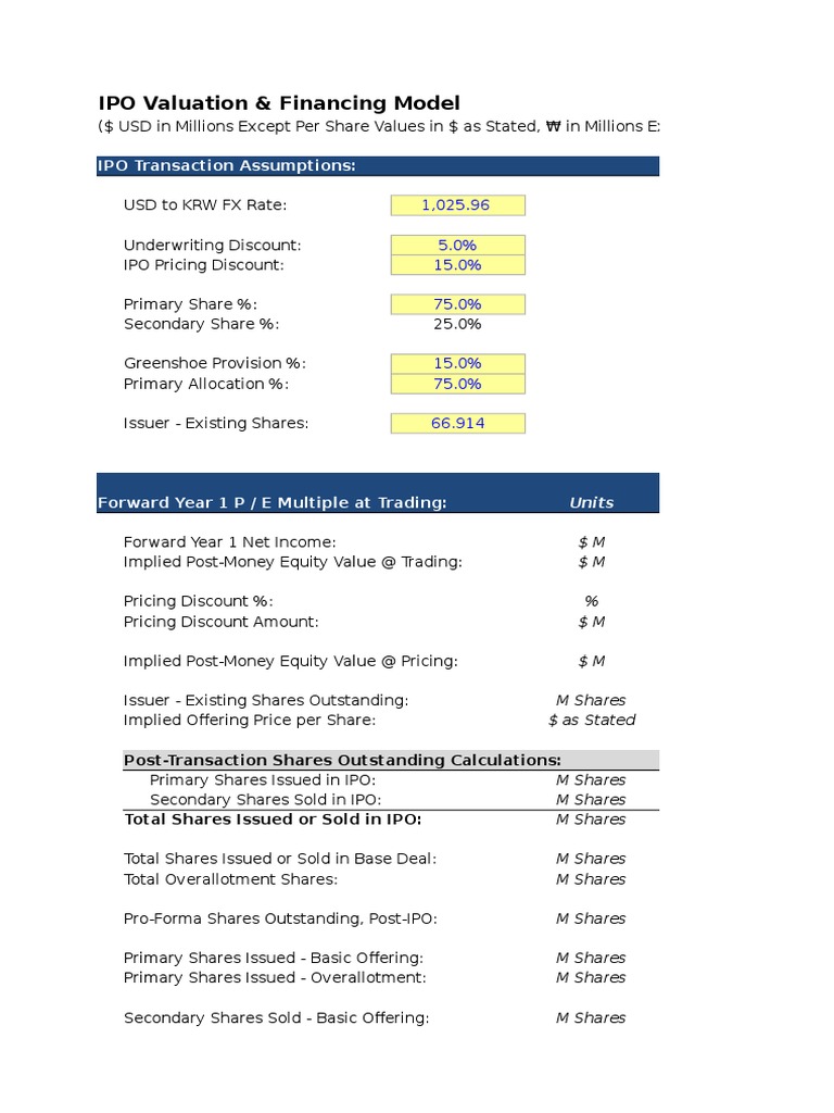 IPO Valuation & Financing Overview | PDF | Business | Finance & Money ...