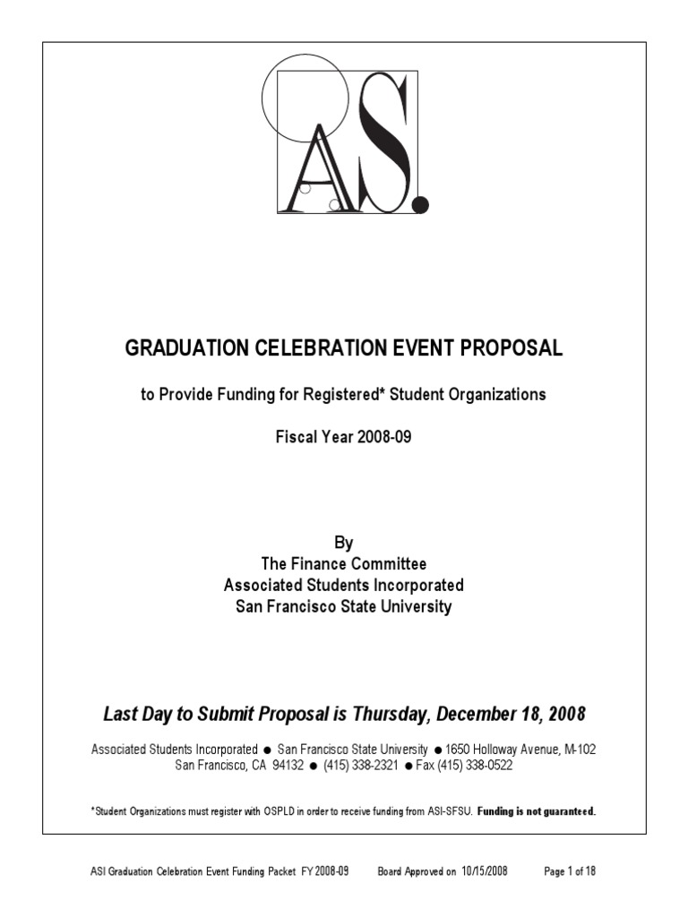 Fy08-09gradevent GRADUATION CELEBRATION EVENT PROPOSAL | PDF | Request ...