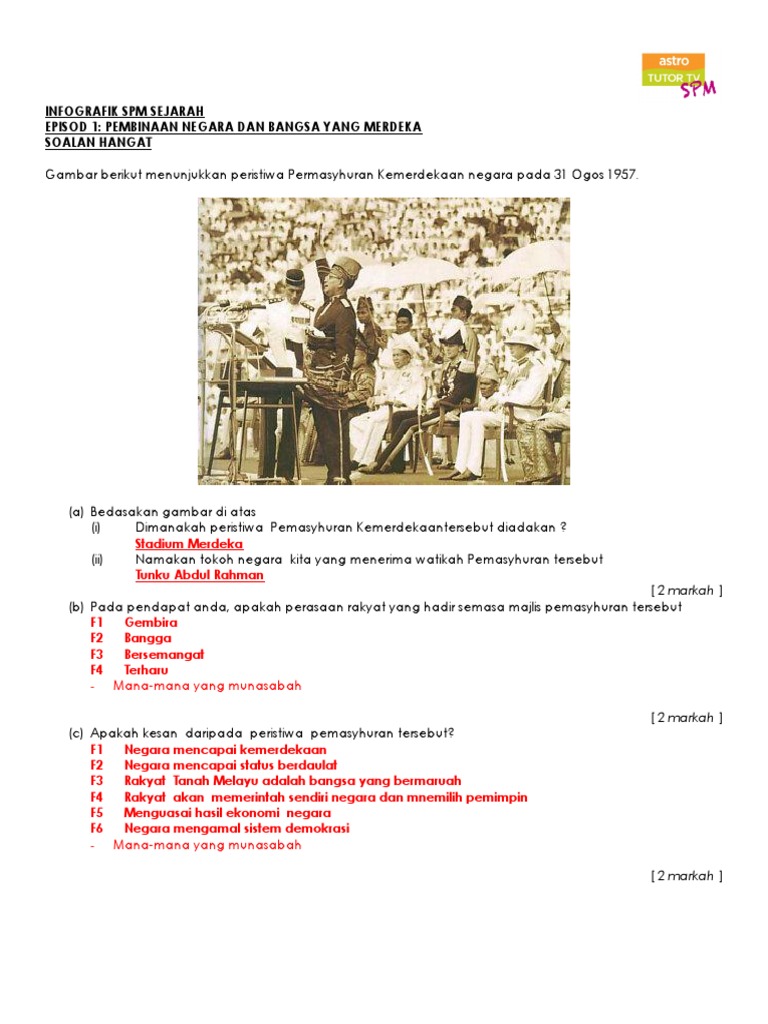 Astro Tutor TV SPM Infografik - Soalan Hangat - Episode 1 | PDF