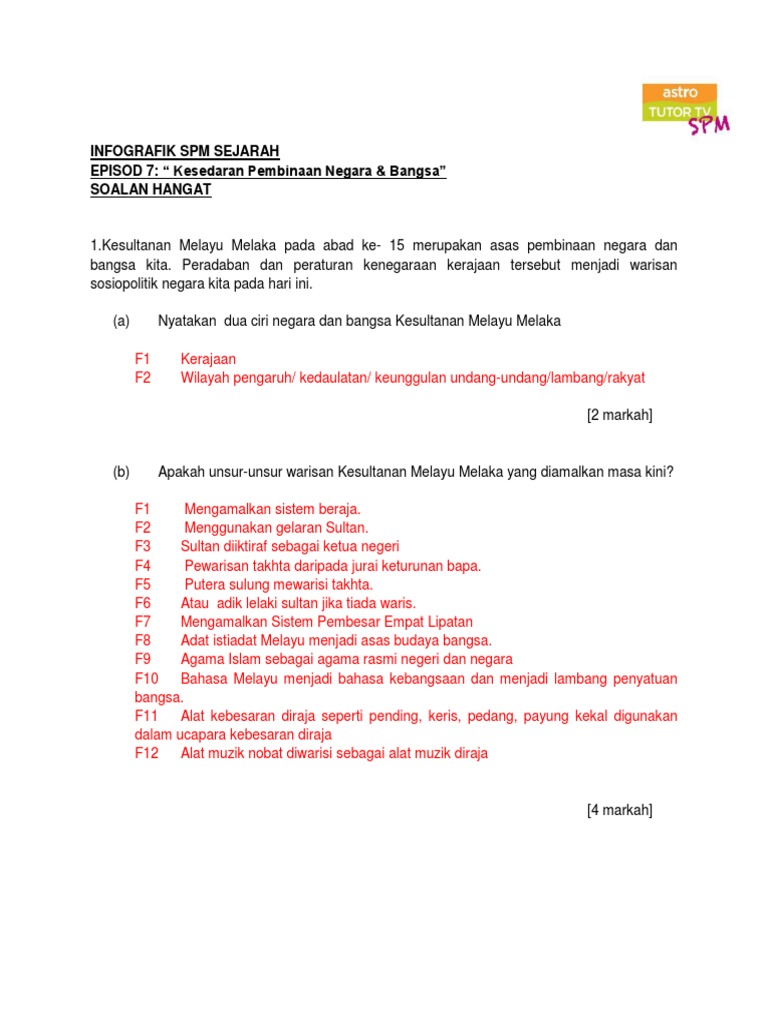 Astro Tutor TV SPM Infografik - Soalan Hangat - Episode 7 | PDF