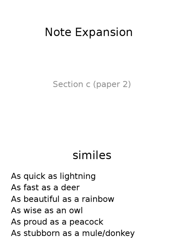 Note Expansion: Section C (Paper 2) | PDF