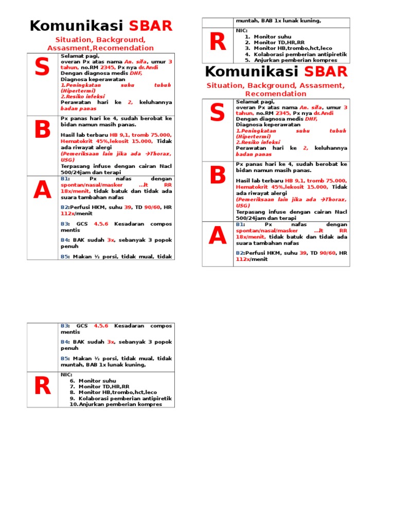 Komunikasi SBAR | PDF