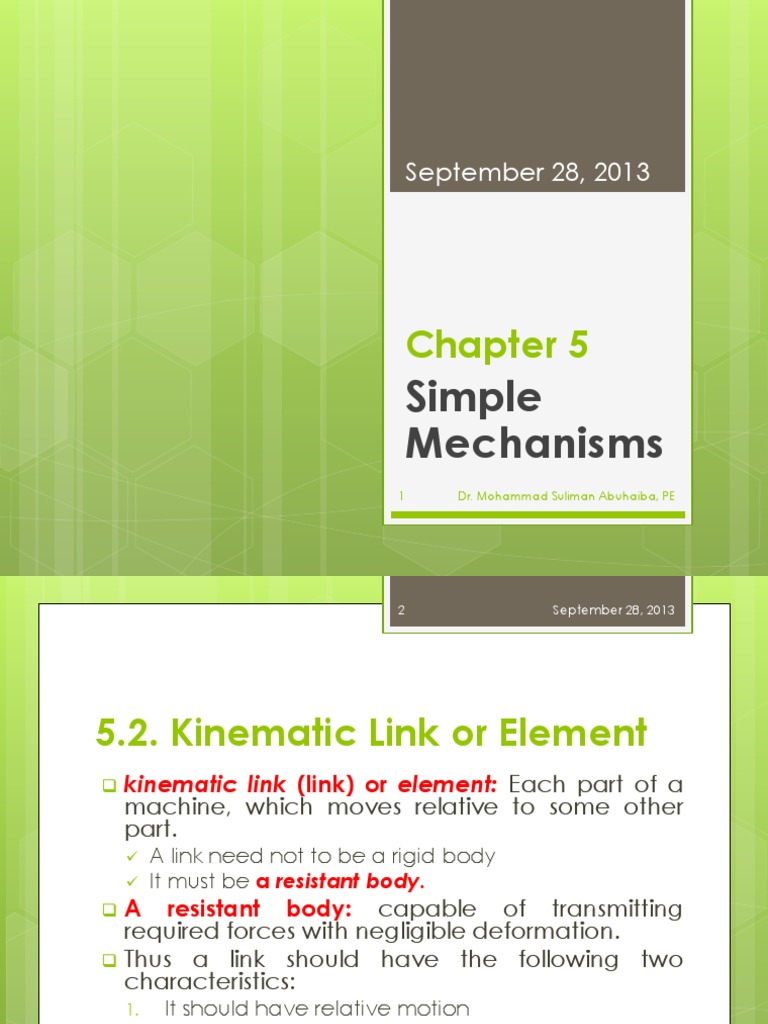 CH 5 Simple Mechanisms | Kinematics | Ellipse