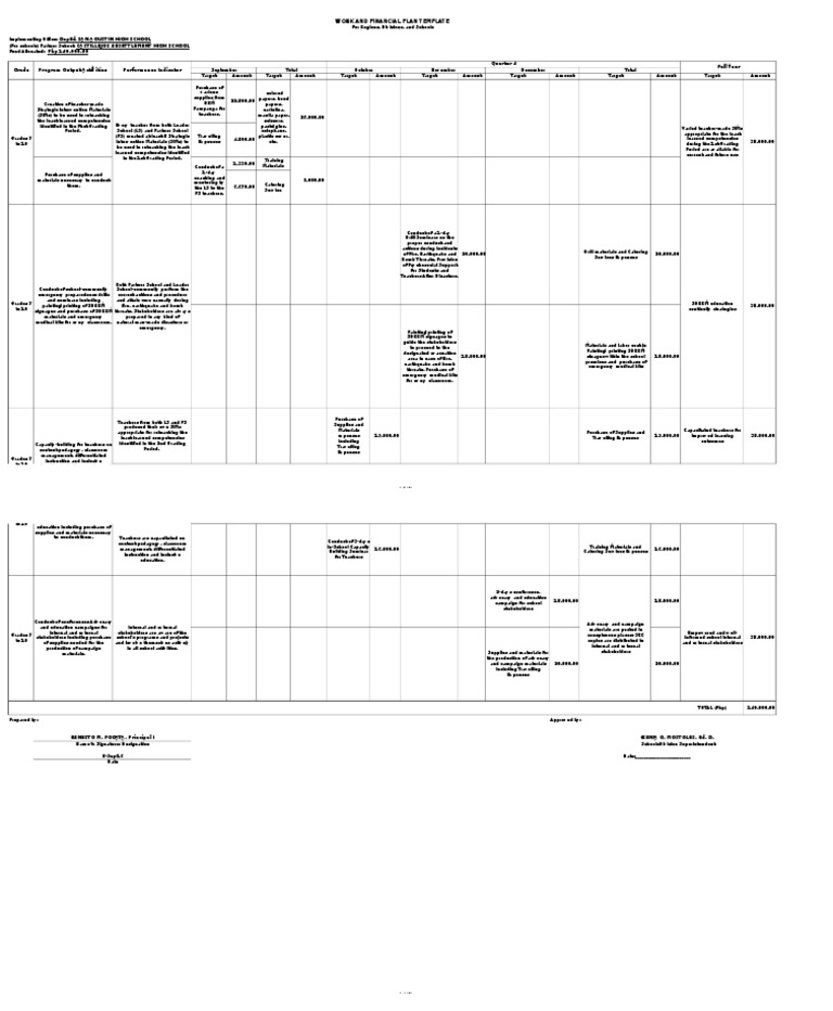 Work and Financial Plan | PDF | Emergency Management | Disaster And ...