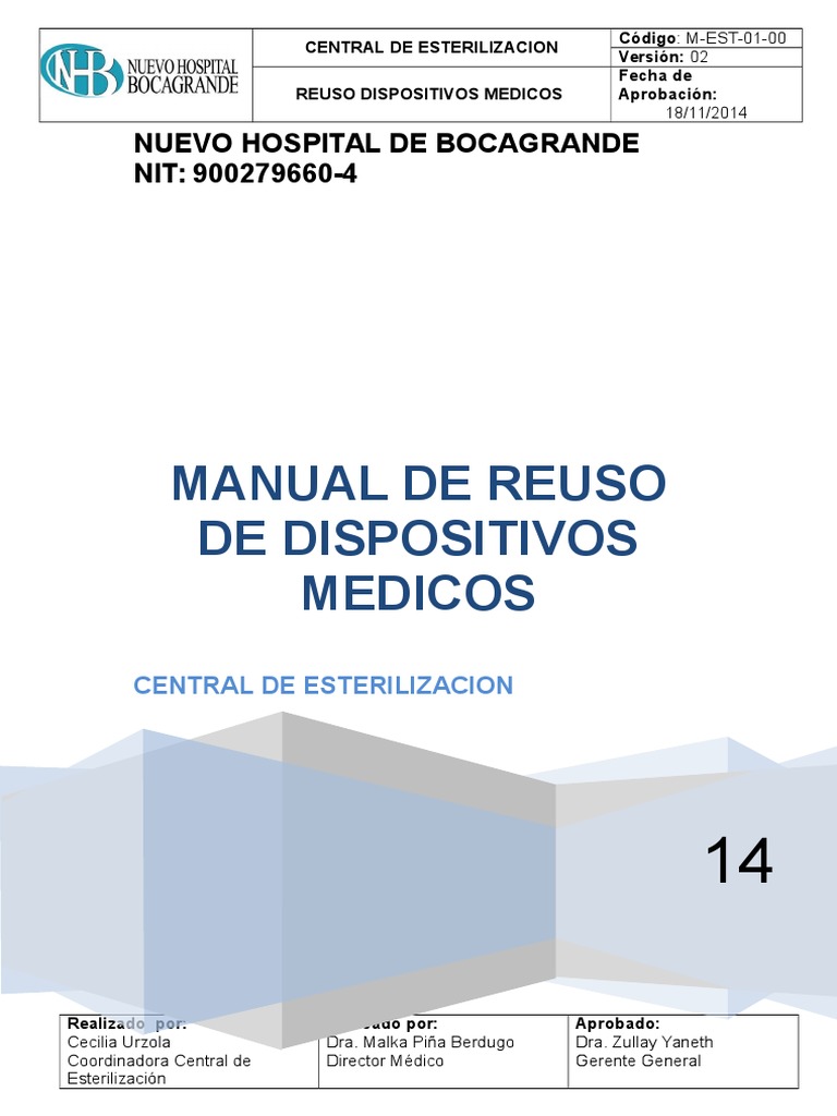 Manual de Reuso de Dispositivos Medicos 2014 | PDF | Detergente | Agua
