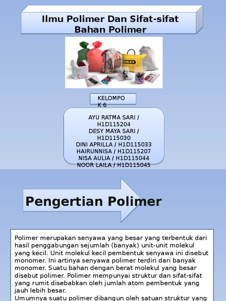 Ilmu Polimer Dan Sifat-Sifat Polimer | PDF