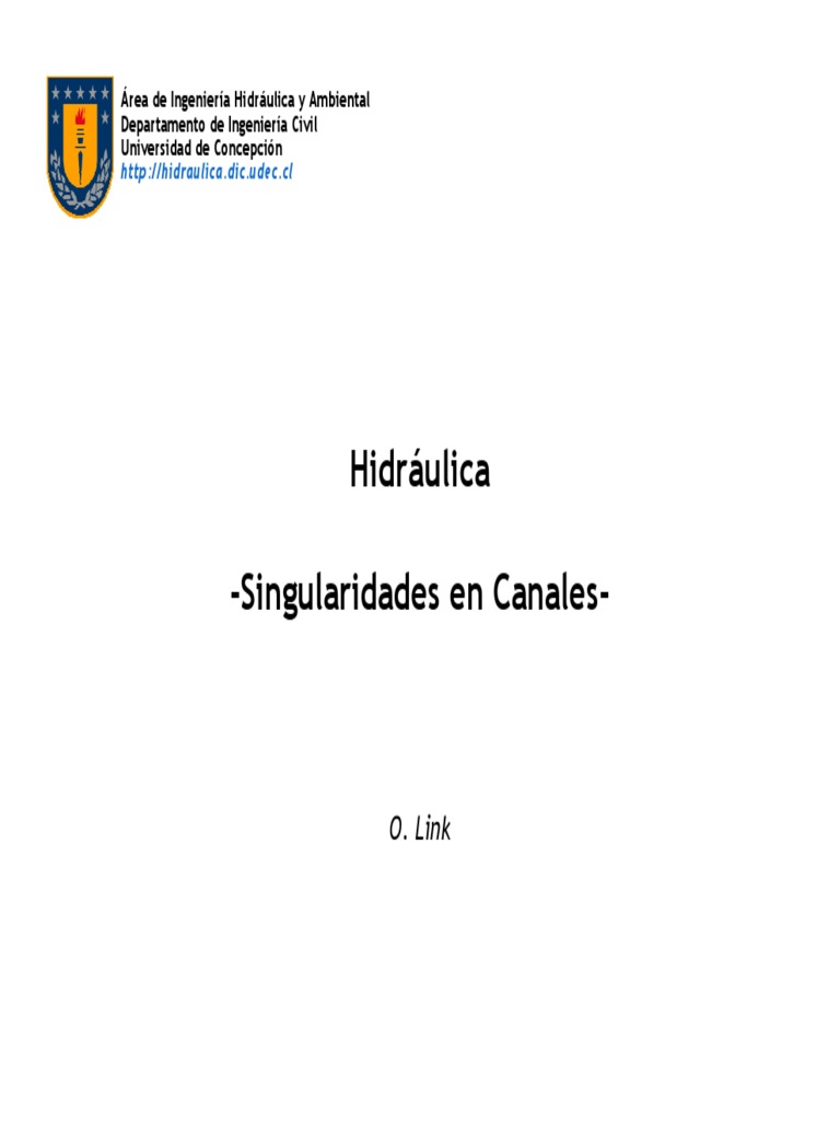 Singularidades en Canales | PDF | Métodos y materiales de enseñanza ...