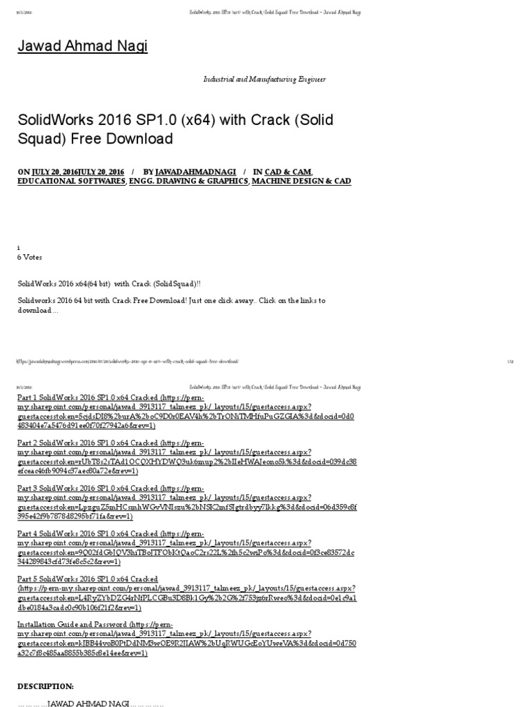 SolidWorks 2016 SP1a | PDF | Computer File | Software