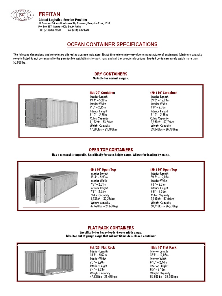 Container Specs | PDF