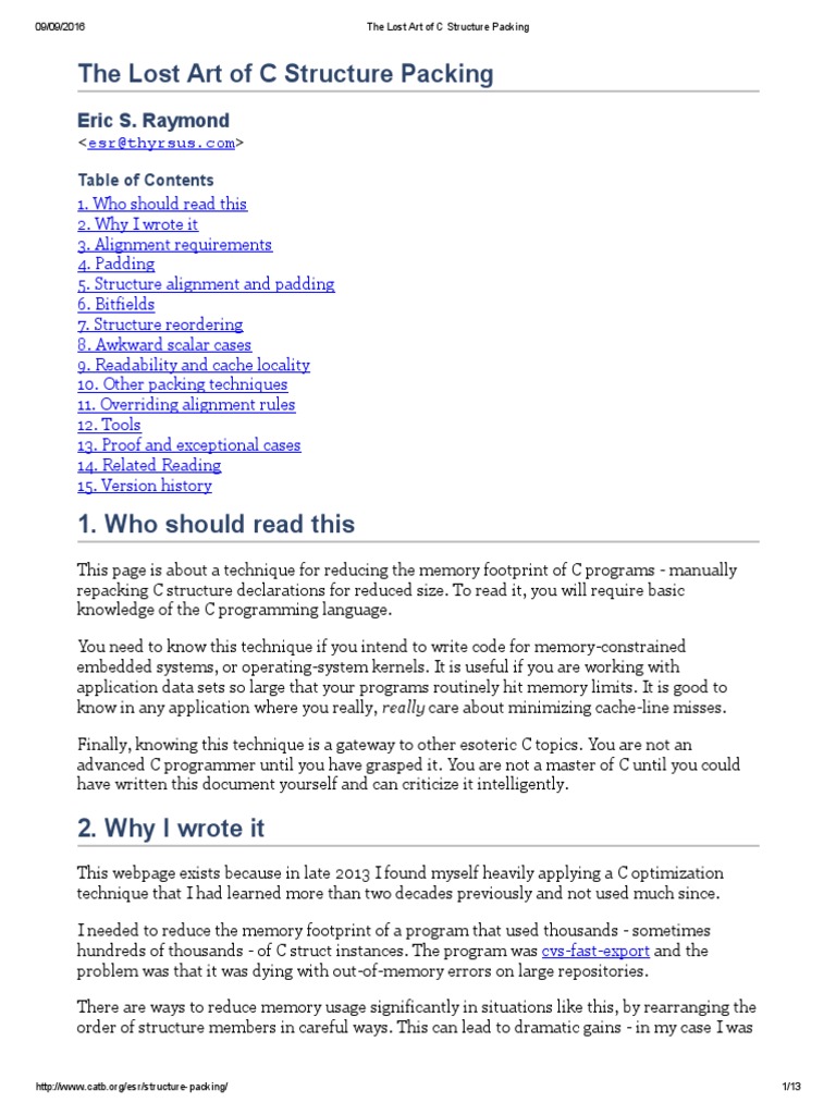 The Lost Art Of C Structure Packing Pdf Pointer Computer Programming Integer Computer