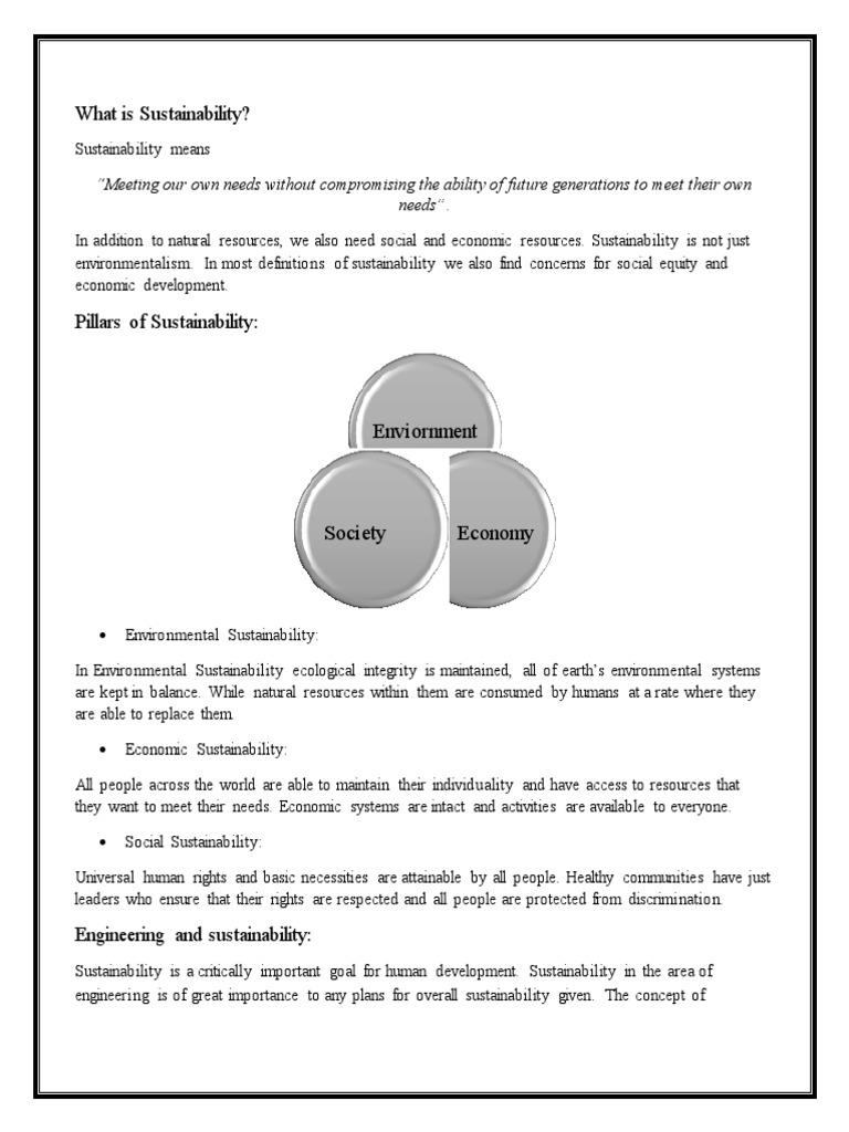 What Is Sustainability?: Enviornment | PDF | Sustainability | Resource