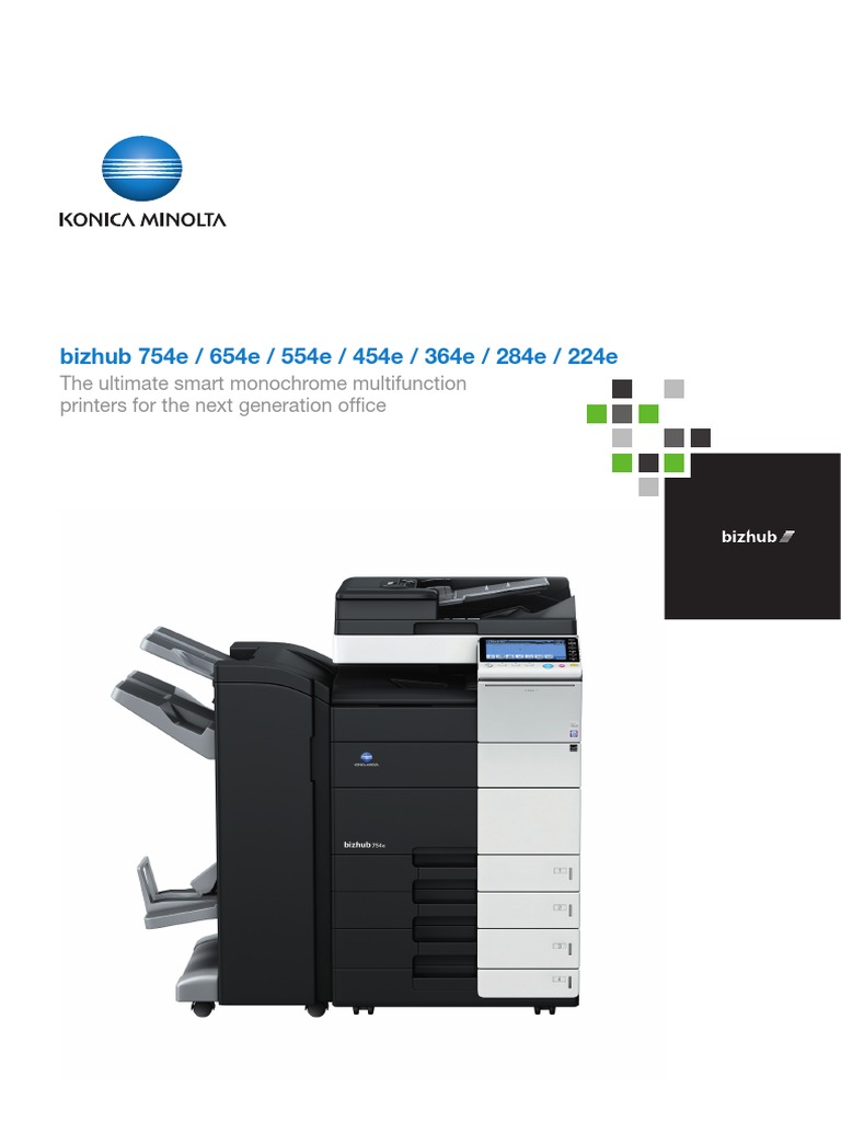 Bizhub Brochures-754e - 554e-554e-454e-364e-284e-224e | PDF | Image Scanner | Fax