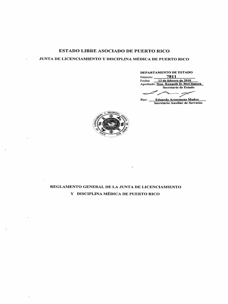 Reglamento 7811 de La JLDM