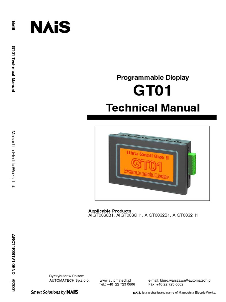 Nais-GT01 - AIGT0030B-Programmable Display ARCT1F381V10 TM | PDF ...