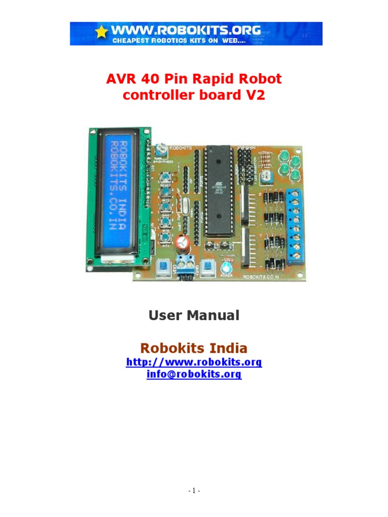AVR 40 Pin Rapid Robot Controller Board v2.1 | PDF | Electronics ...