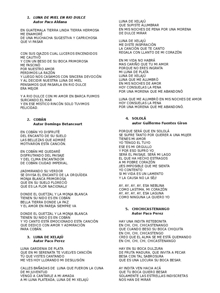 15 Canciones Populares Con Autor | PDF