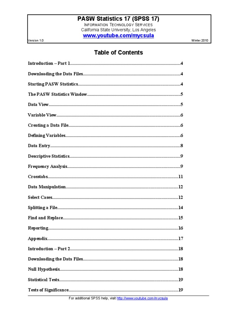 SPSS 17 Guide: Data Analysis Basics | PDF | Statistics | Statistical ...