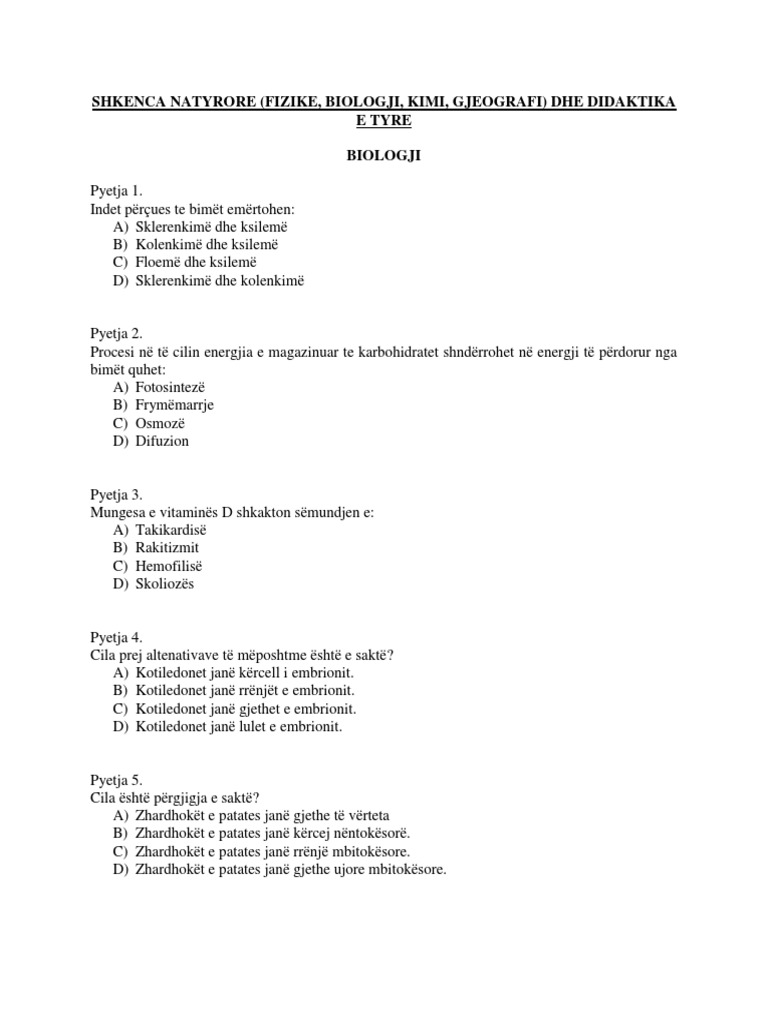Arsimi Fillor Pjesa e Pare | PDF