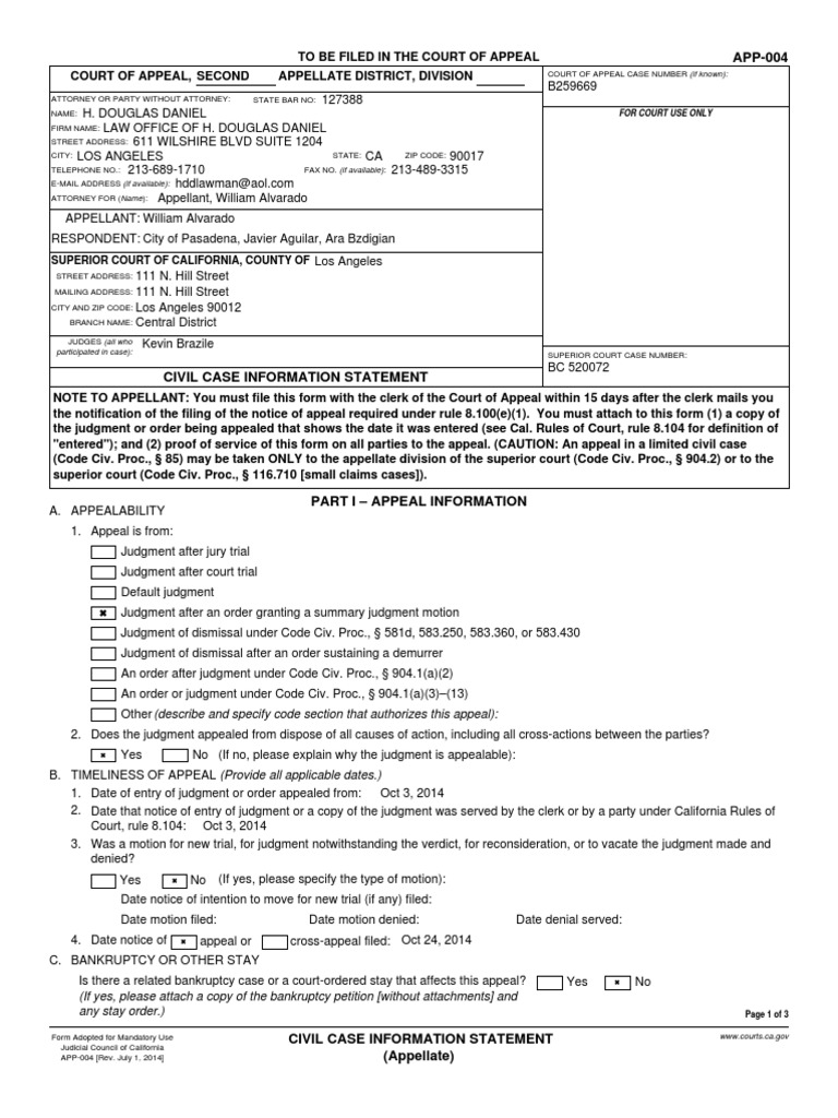 Case Info Sheet | PDF | Judgment (Law) | Tort