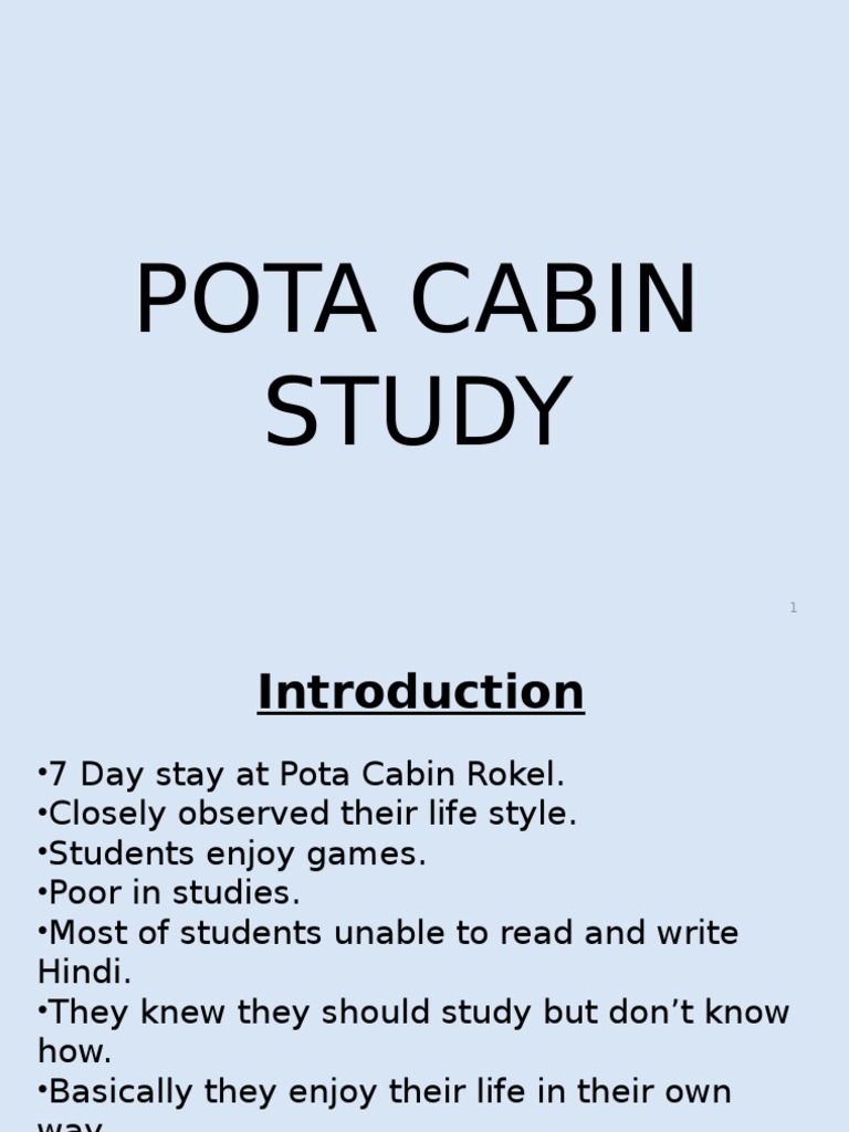 Pota Cabin Study | PDF