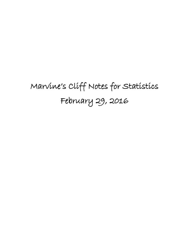 Cliffnotes For Statistics | PDF | Normal Distribution | Statistical ...