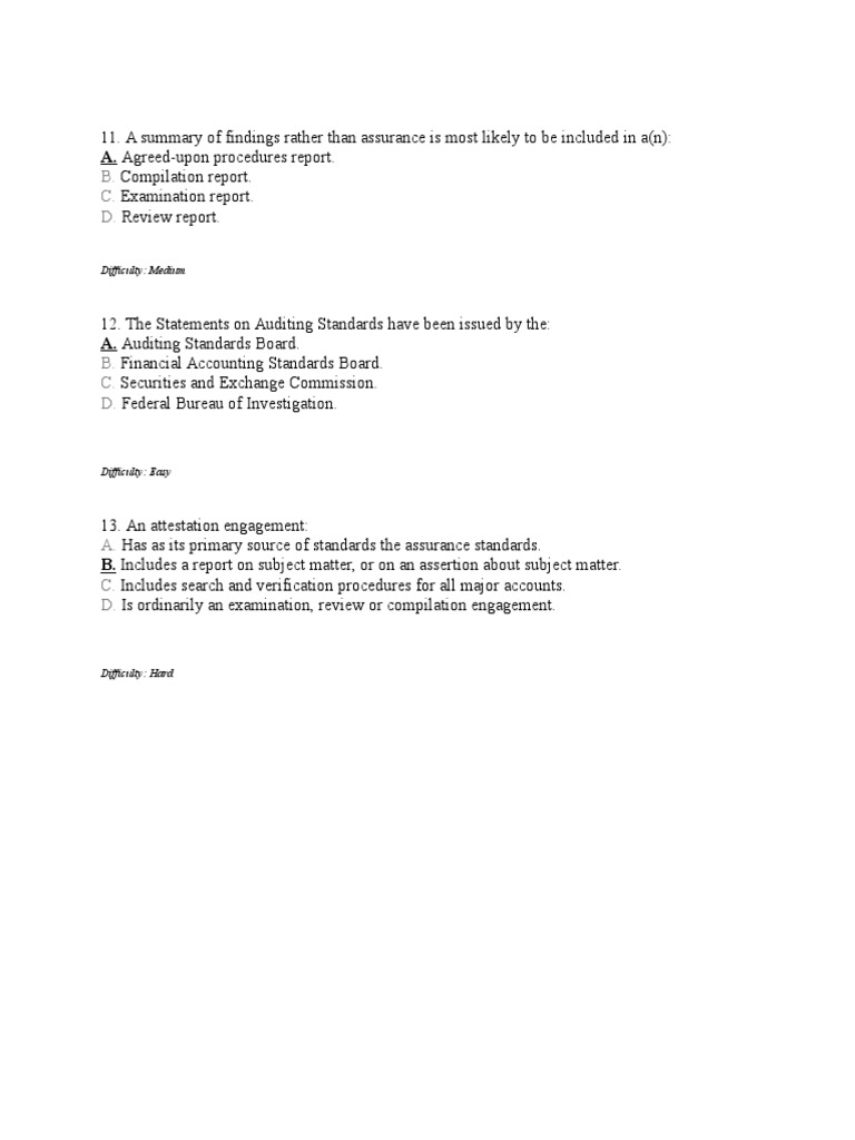 A. Agreed-Upon Procedures Report.: Difficulty: Medium | Download Free ...