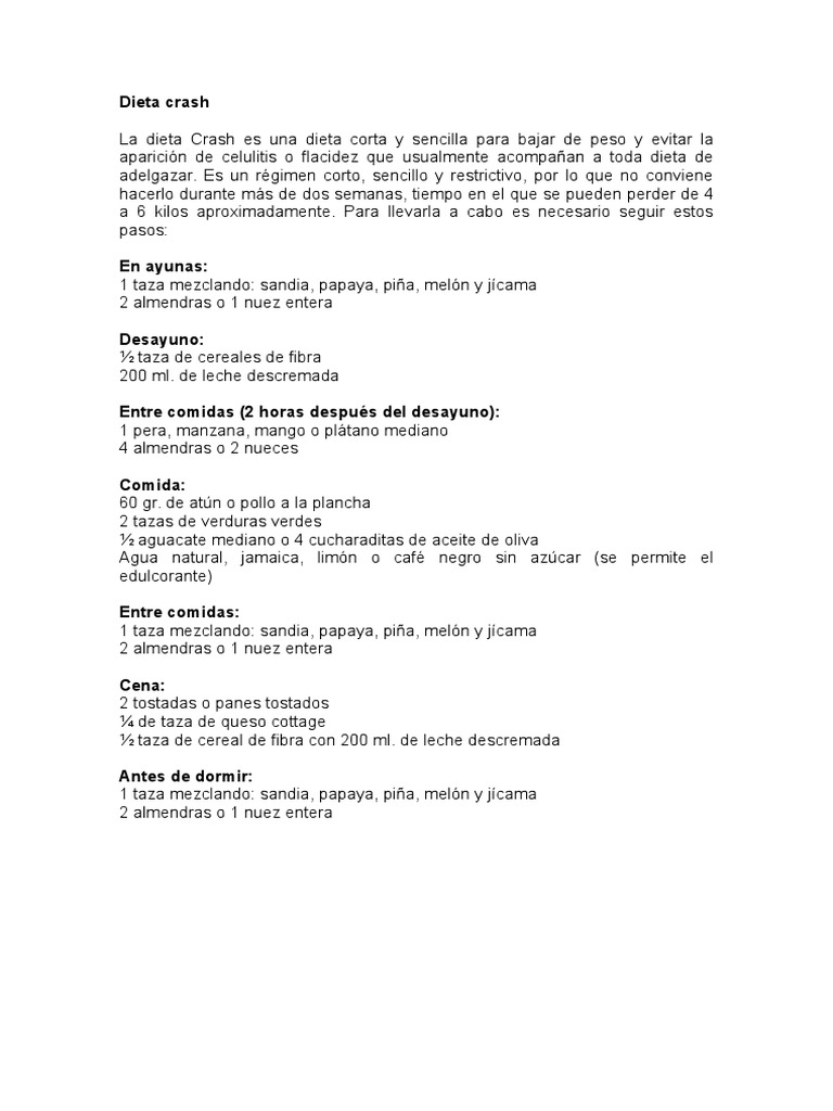 Dieta Crash | PDF
