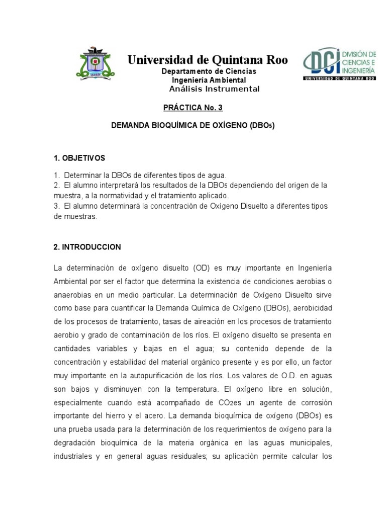 Practica 3. Demanda Bioquimica de Oxigeno(DBO5) | Aguas residuales ...