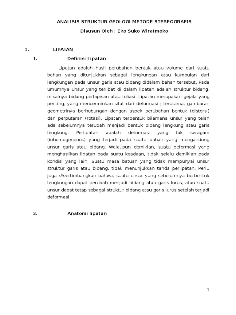 Analisis Struktur Geologi Metode Stereografis | PDF