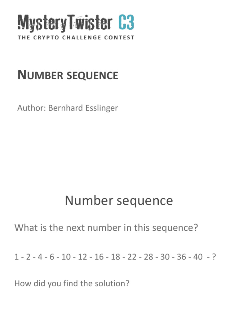 Mtc3 Esslinger 01 Zahlenfolge en | PDF